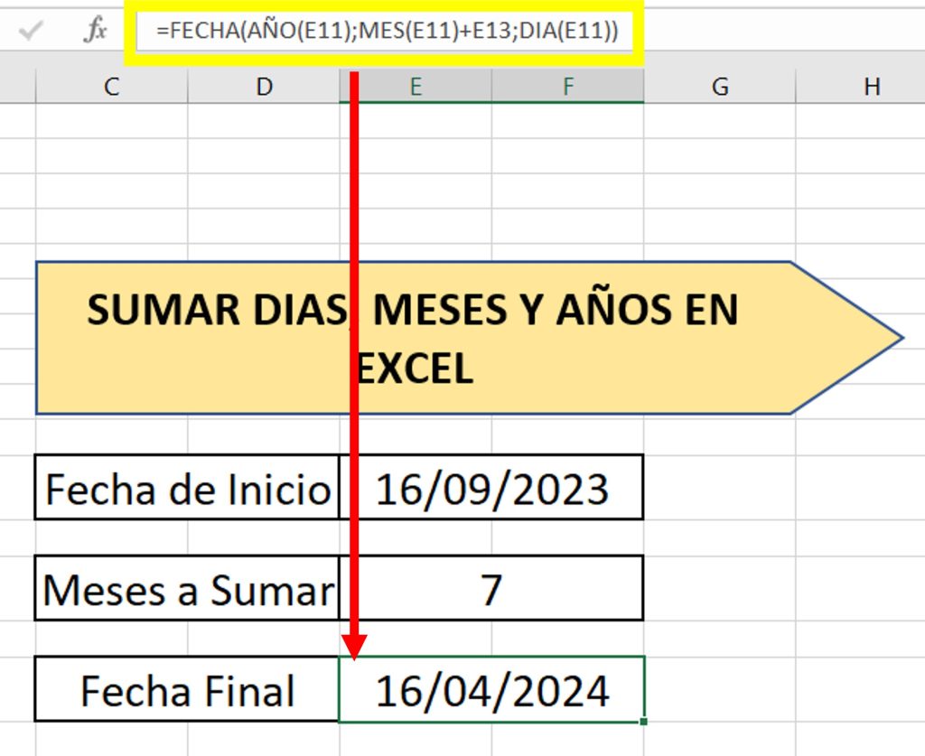Fórmula SECuencia de meses en Excel