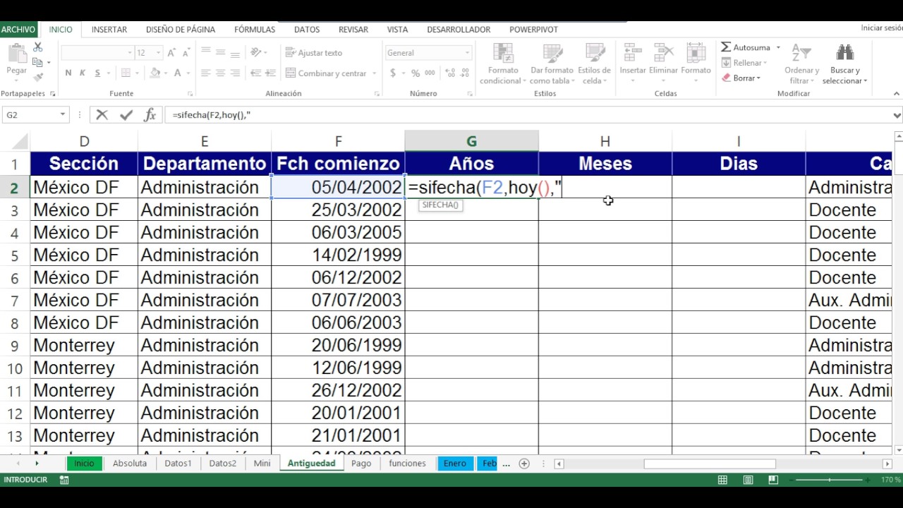 Fórmula Añadir años a la fecha en Excel