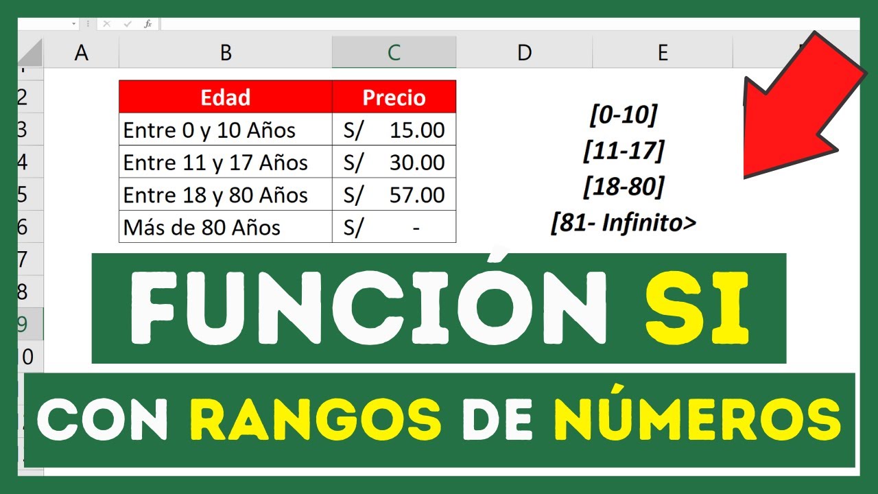 Fórmula Rango condicional en Excel