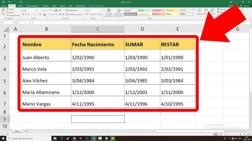 Fórmula Sumar por mes en Excel
