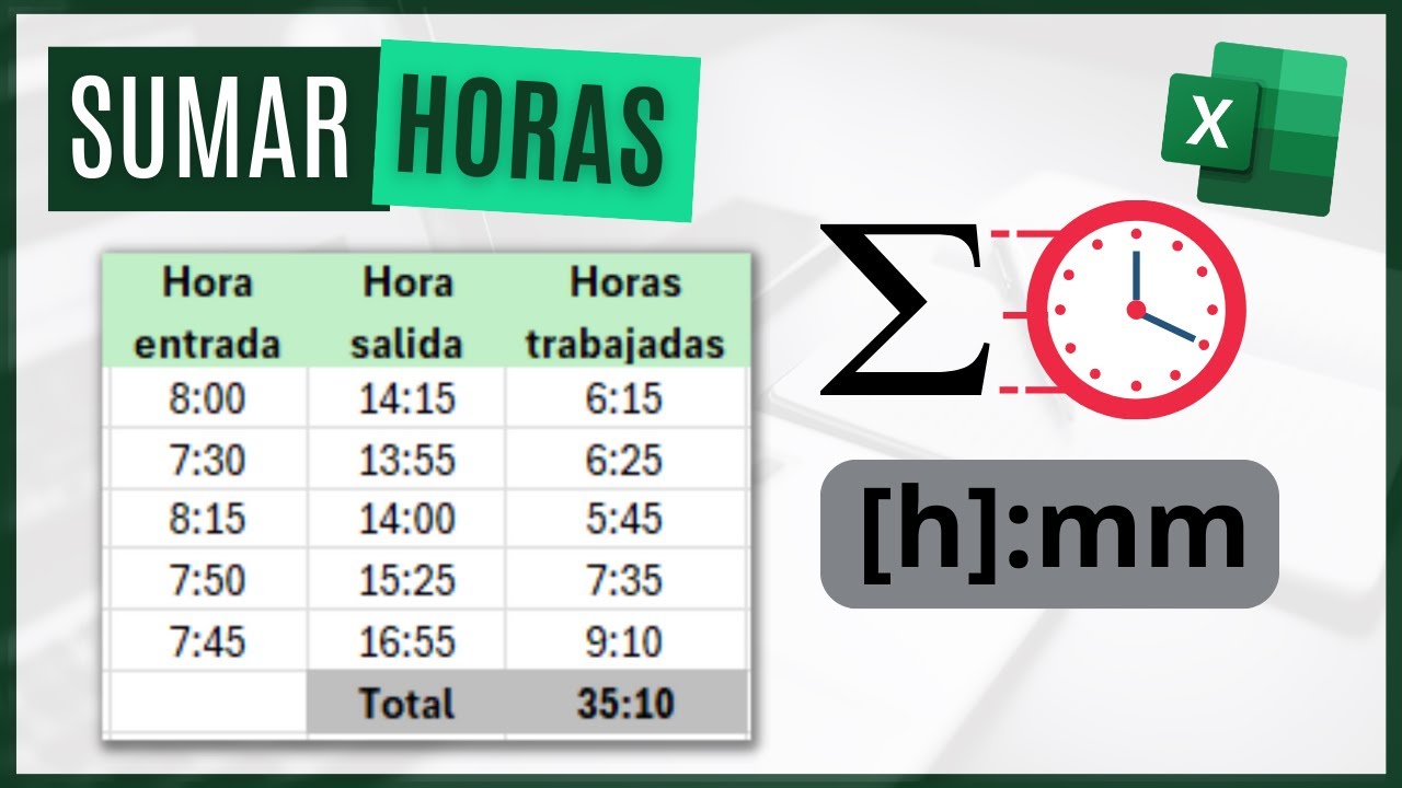Fórmula Sumar tiempo en Excel